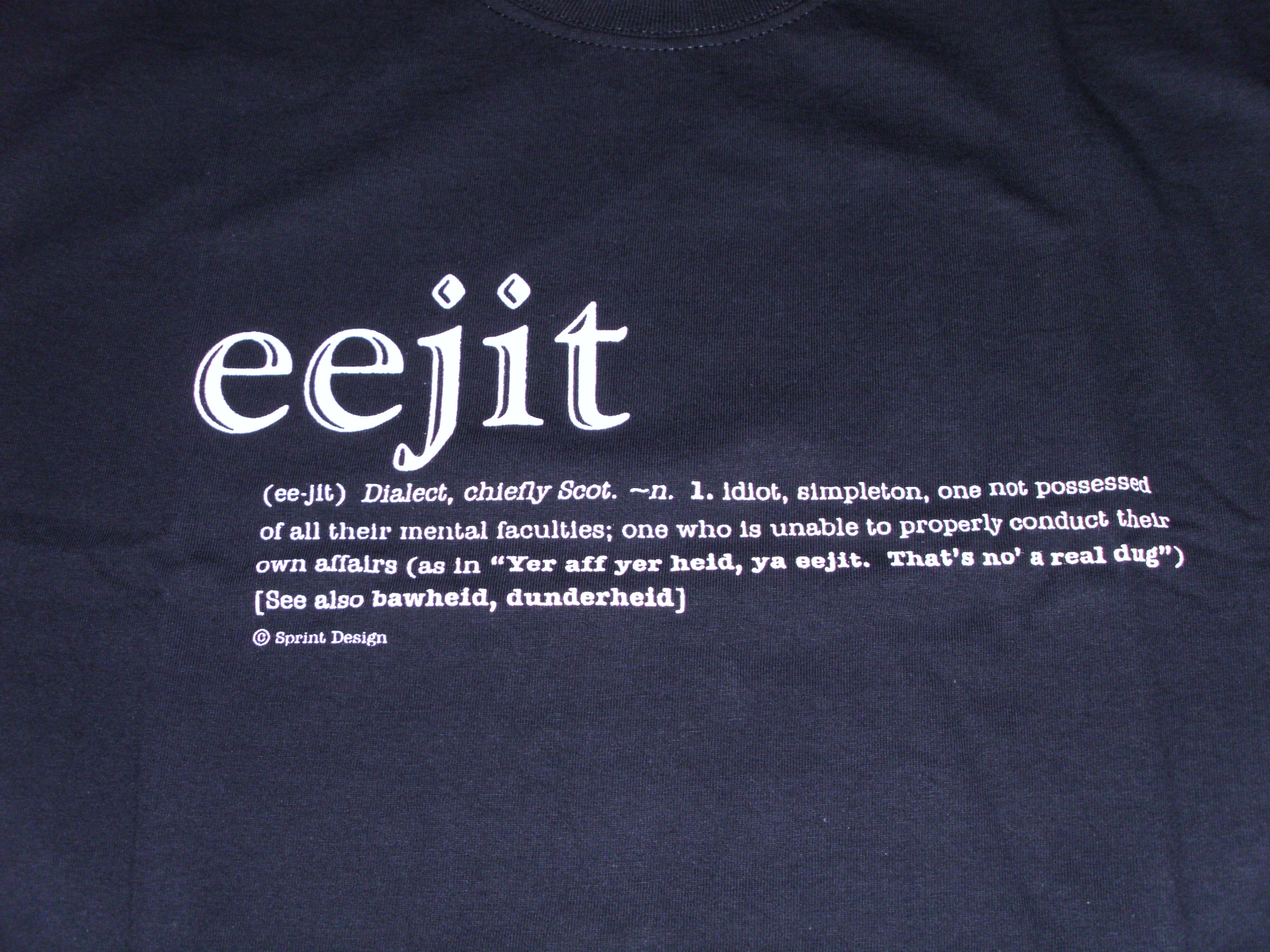 Eejit T Shirt - Edinburgh Castle Scottish Imports